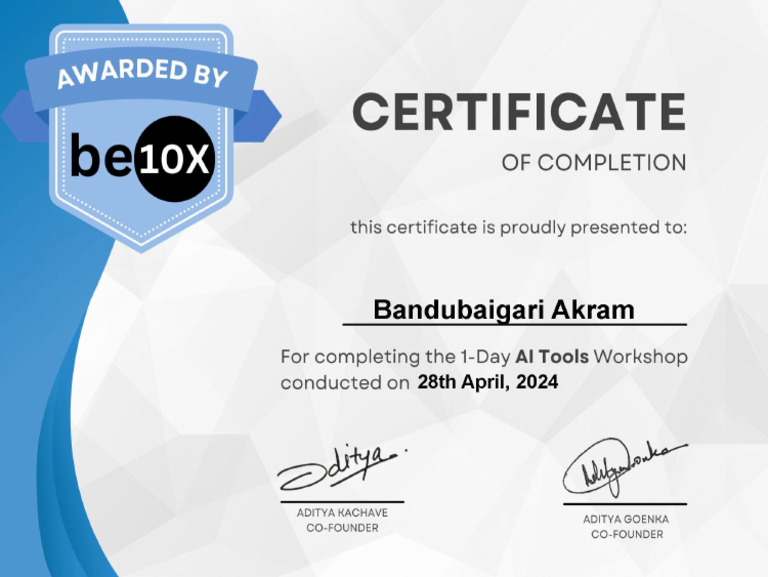 Al Tools Certificate | PDF