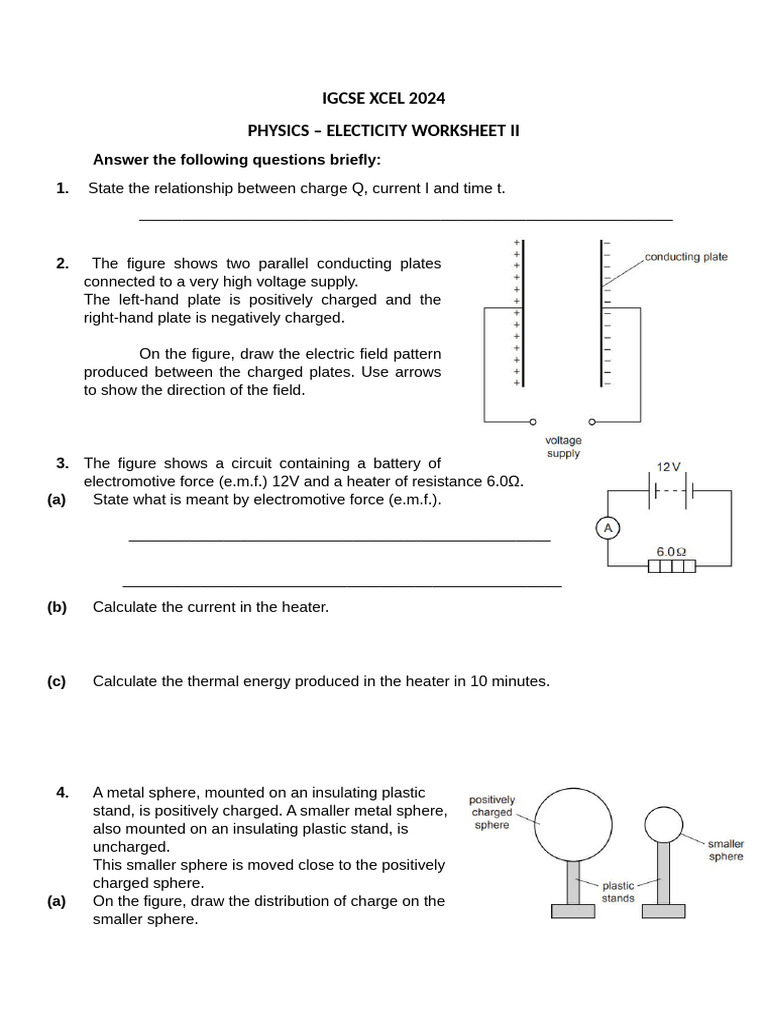 Igcse Physics Electricity Questions | PDF