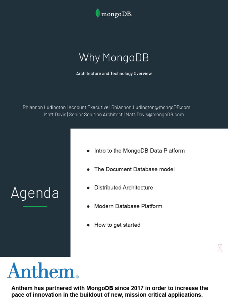 MongoDB Sales Presentation | PDF | Mongo Db | Computers