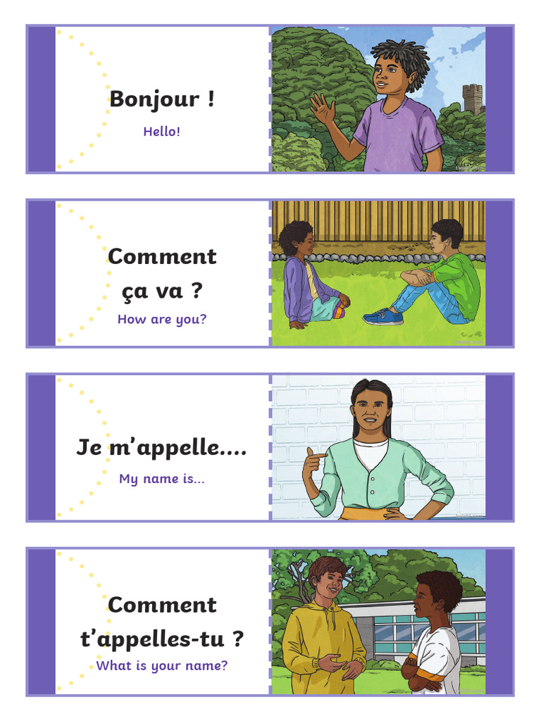 French Conversation Prompt Cards With Translation | PDF