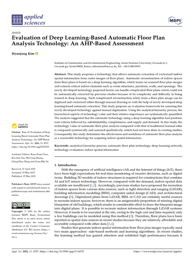 Evaluation of Deep Learning-Based Automatic Floor | PDF