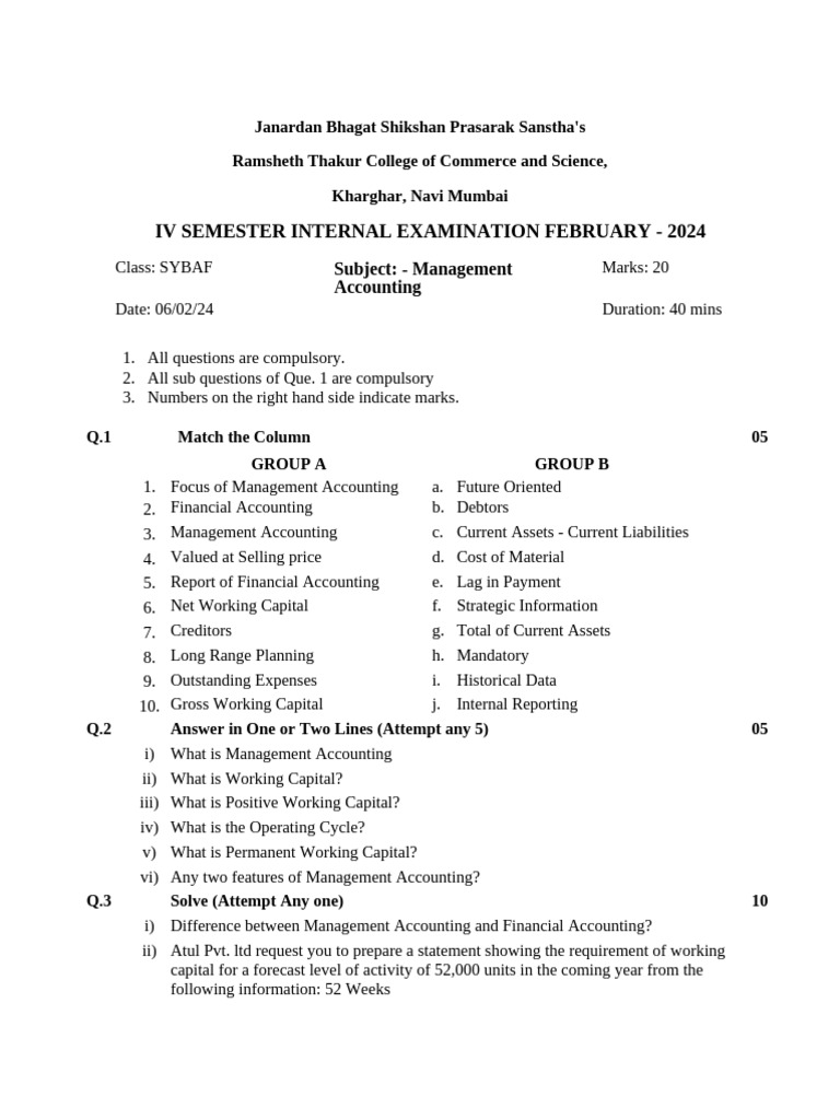 Rev MA QP Internal | PDF