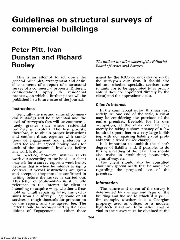 Guidelines On Structural Surveys | PDF