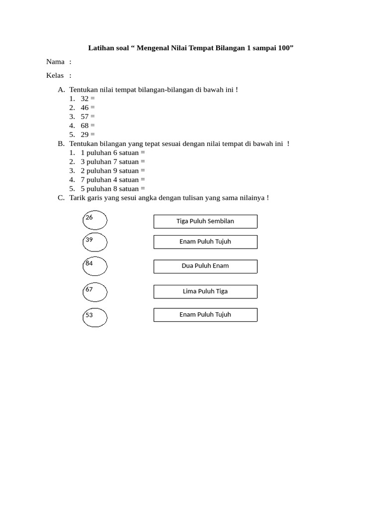 Latihan Soal MTK Nilai Tempat | PDF