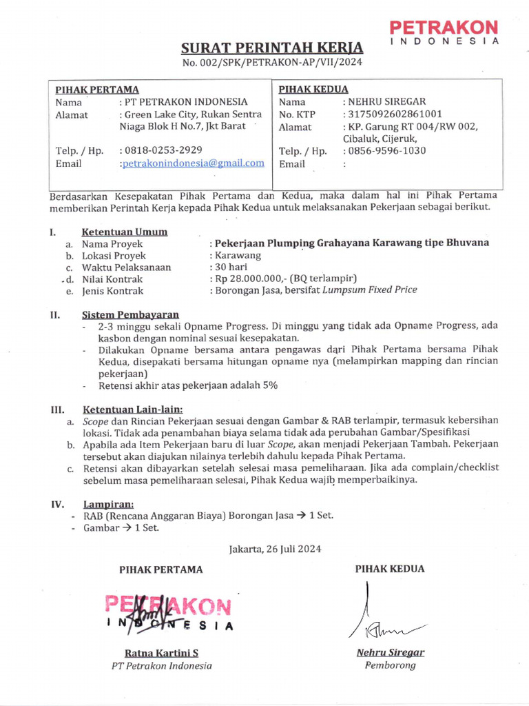 SPK Pak Nehru Grahayana Karawang Type Bhuvana | PDF