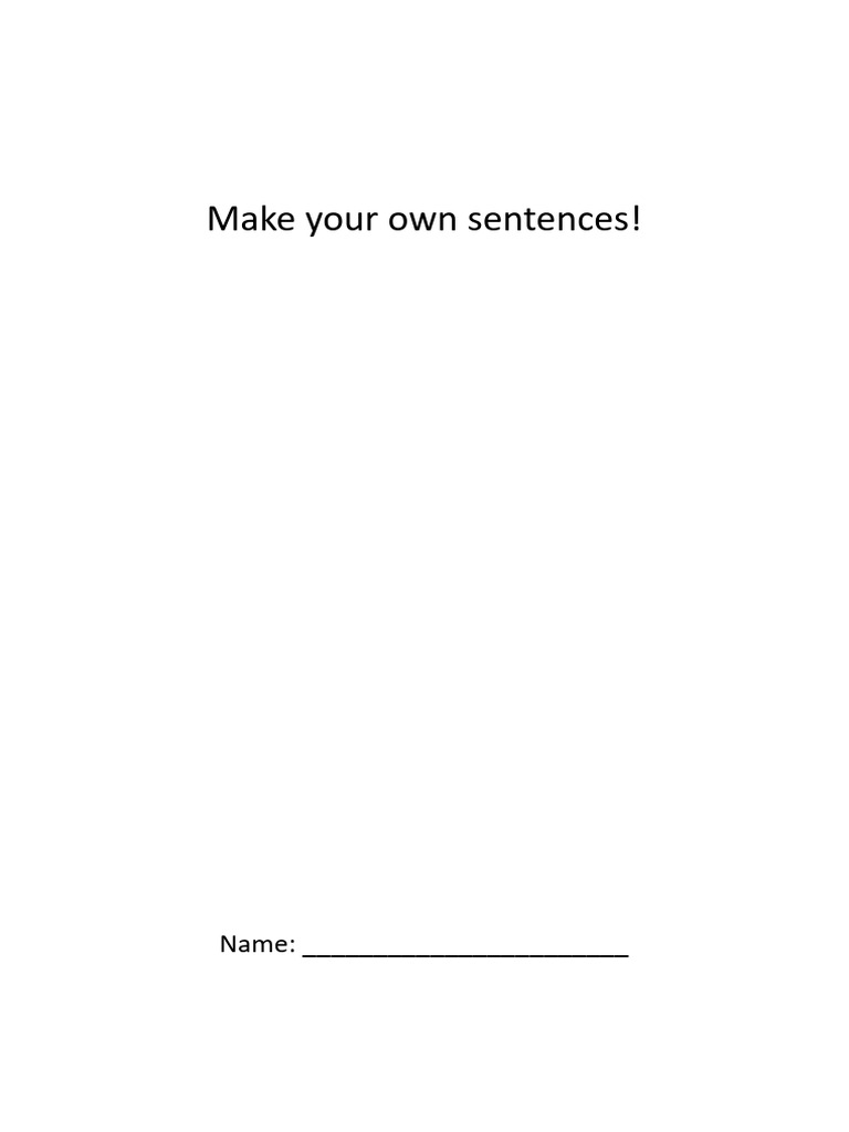 Make Your Own Sentences-Cover | PDF