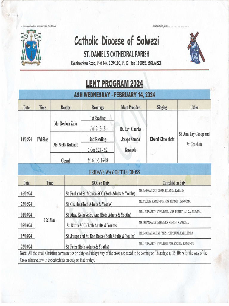 Lent Program Scanned | PDF
