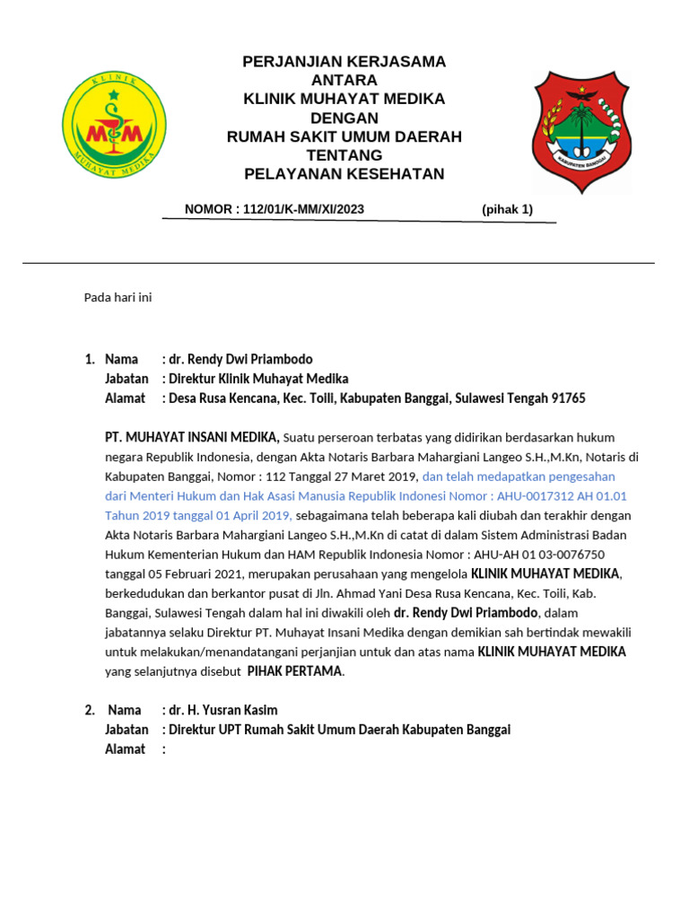 Contoh Kerja Sama RSUD | PDF Contoh Kerja Sama RSUD | PDF