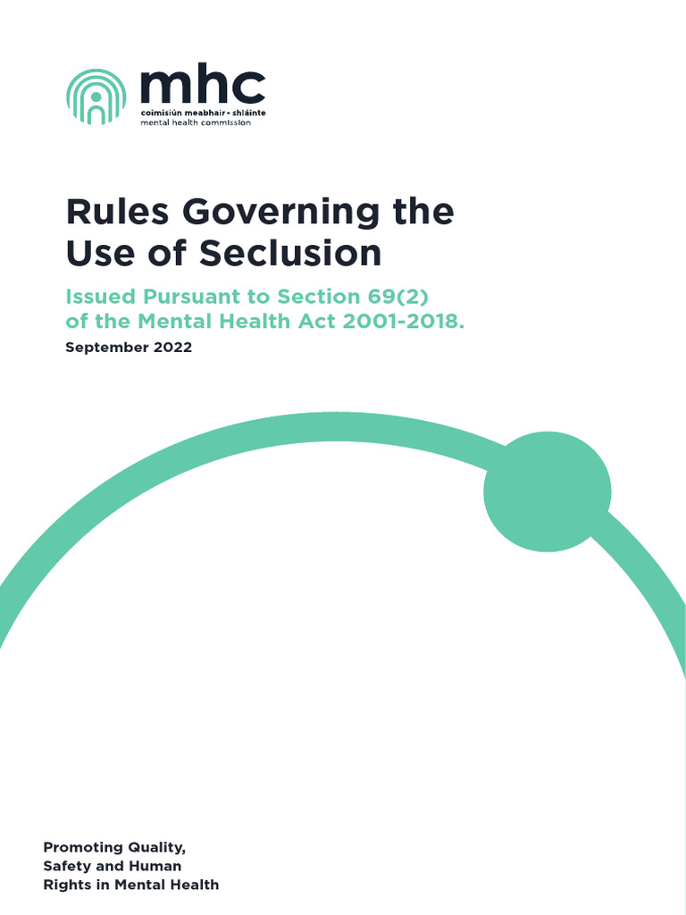 Rules Governing The Use of Seclusion Mental Health Comission | PDF ...