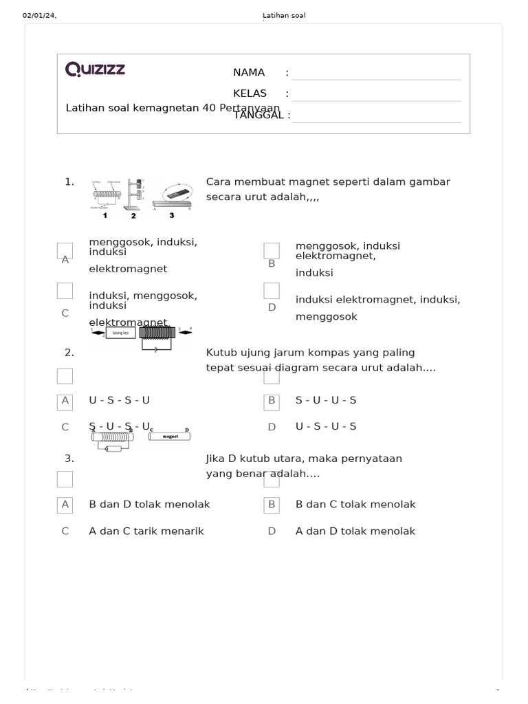 Latihan Soal Kemagnetan | PDF