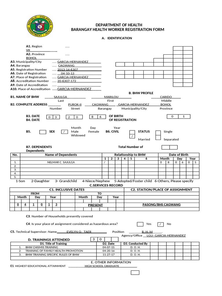 Bhw-Registration Form | PDF