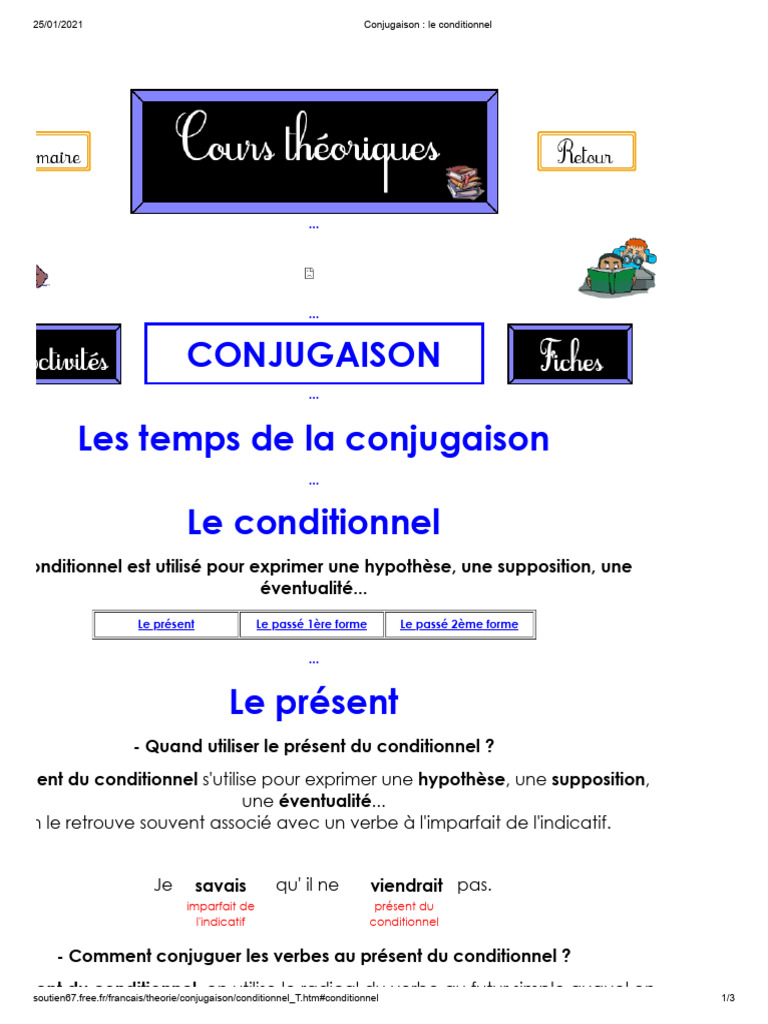 Conjugaison - Le Conditionnel | PDF