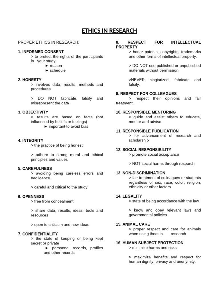 Essential Ethics in Research Guidelines | PDF