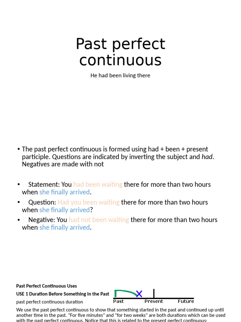 Past Perfect Continuous | PDF | Grammatical Tense | Semantic Units