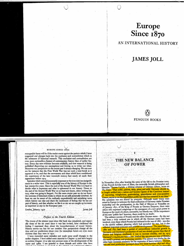 10 - Joll - Europe Since 1870 - Ch1-3 Highlighted | PDF