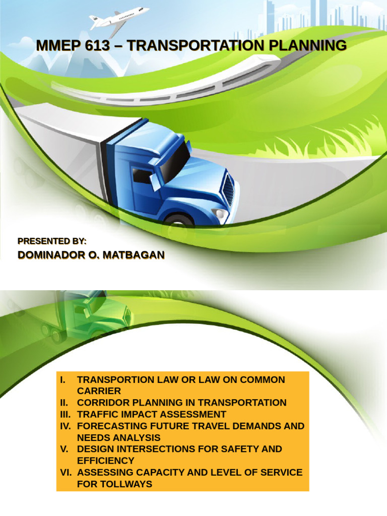 MMEP 613 – TRANSPORTATION PLANNING | PDF