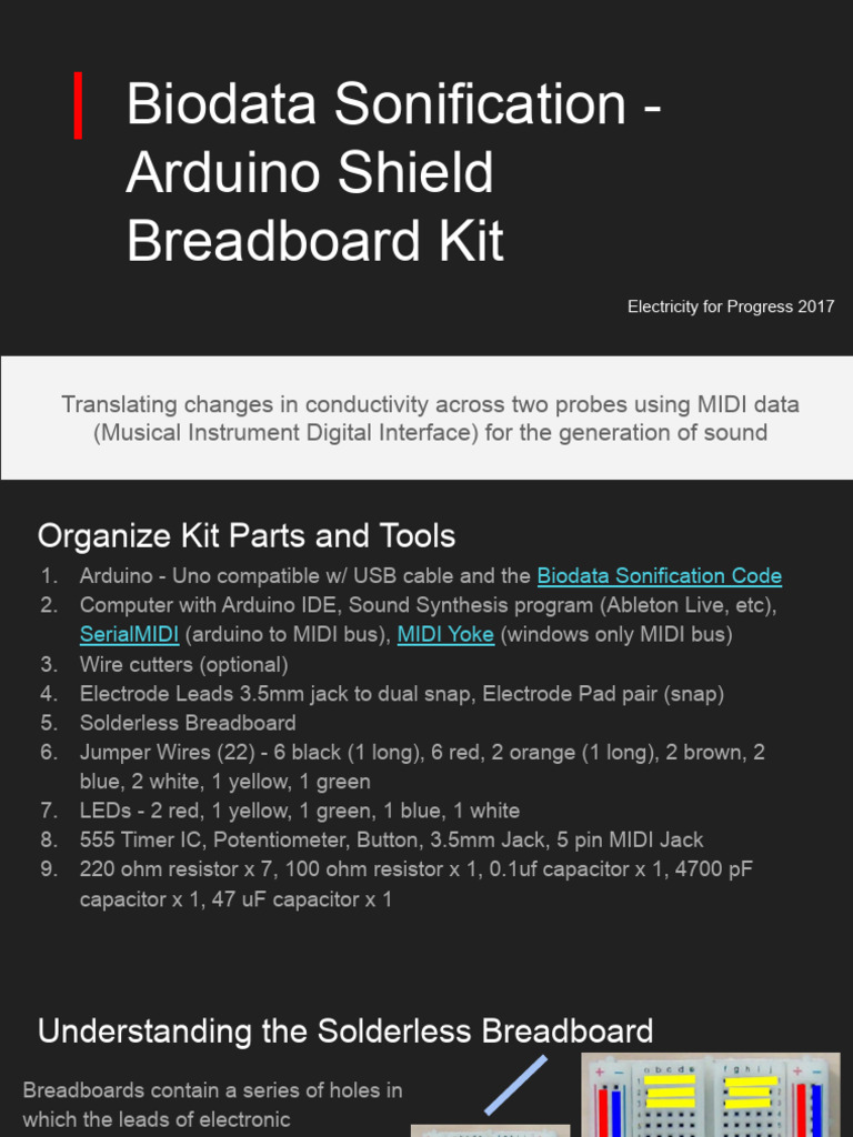 Biodata Sonification - Arduino Shield Breadboard Kit v02 | PDF