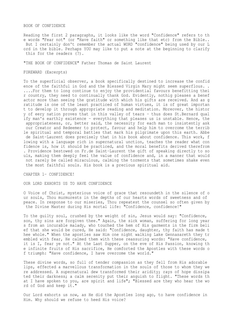 Book of Confidence | PDF | Sin | Jesus