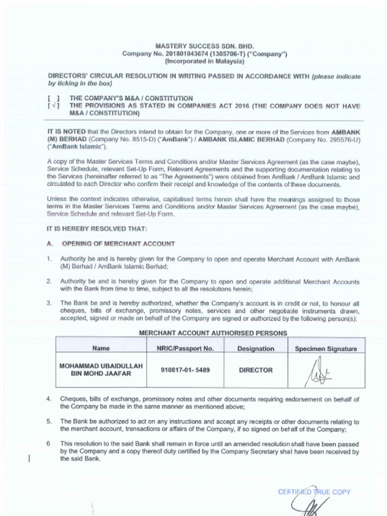 DCR - Open Merchant With Ambank | PDF