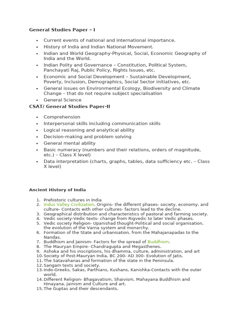 Prelims Syllabus | PDF