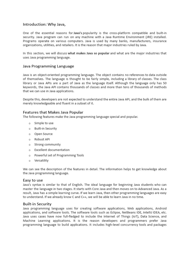 Oops Unit 1 Intro | PDF