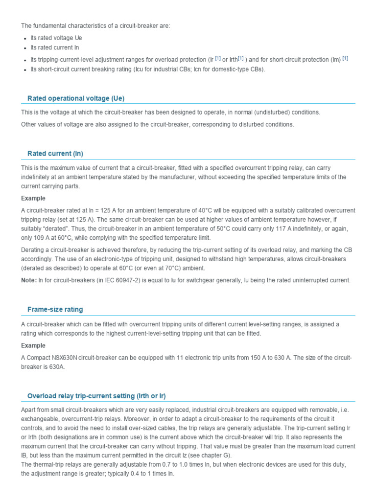 Fundamental Characteristics of A Circuit-Breaker - Electrical ...