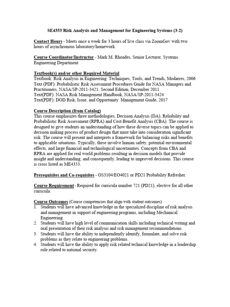 2024 Abet Syllabus Se4353-4 | PDF