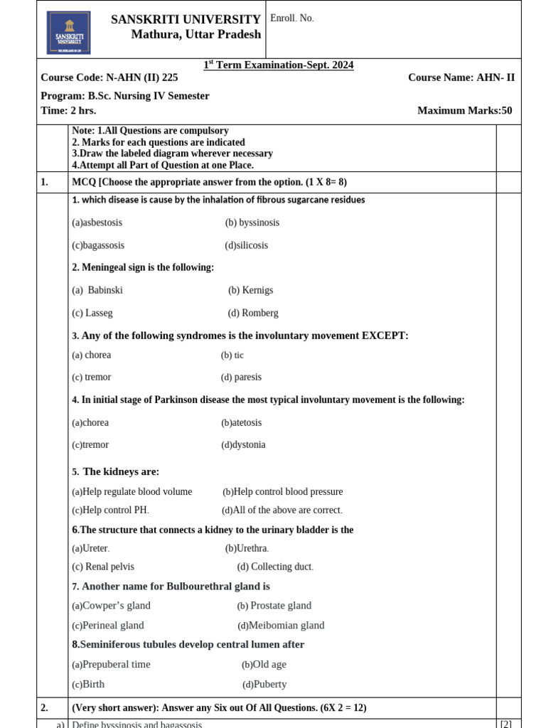 QP I Term Format | PDF
