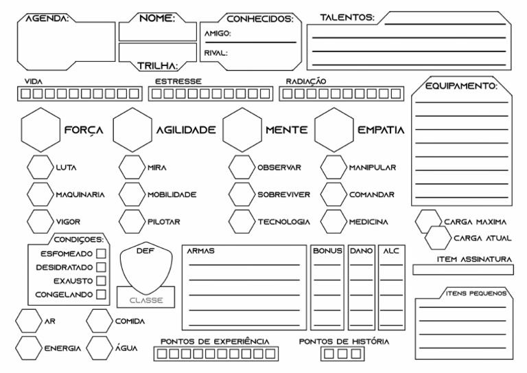 Alien RPG Ficha PT-BR | PDF