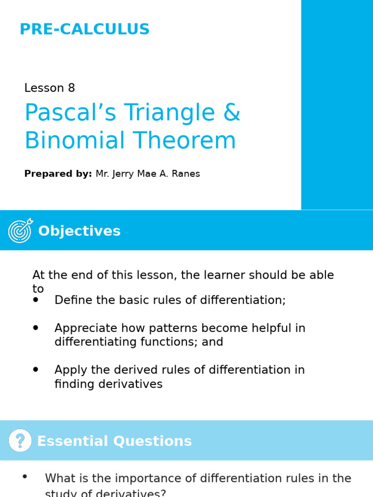 Pascal's Triangle and Binomial Theorem | PDF
