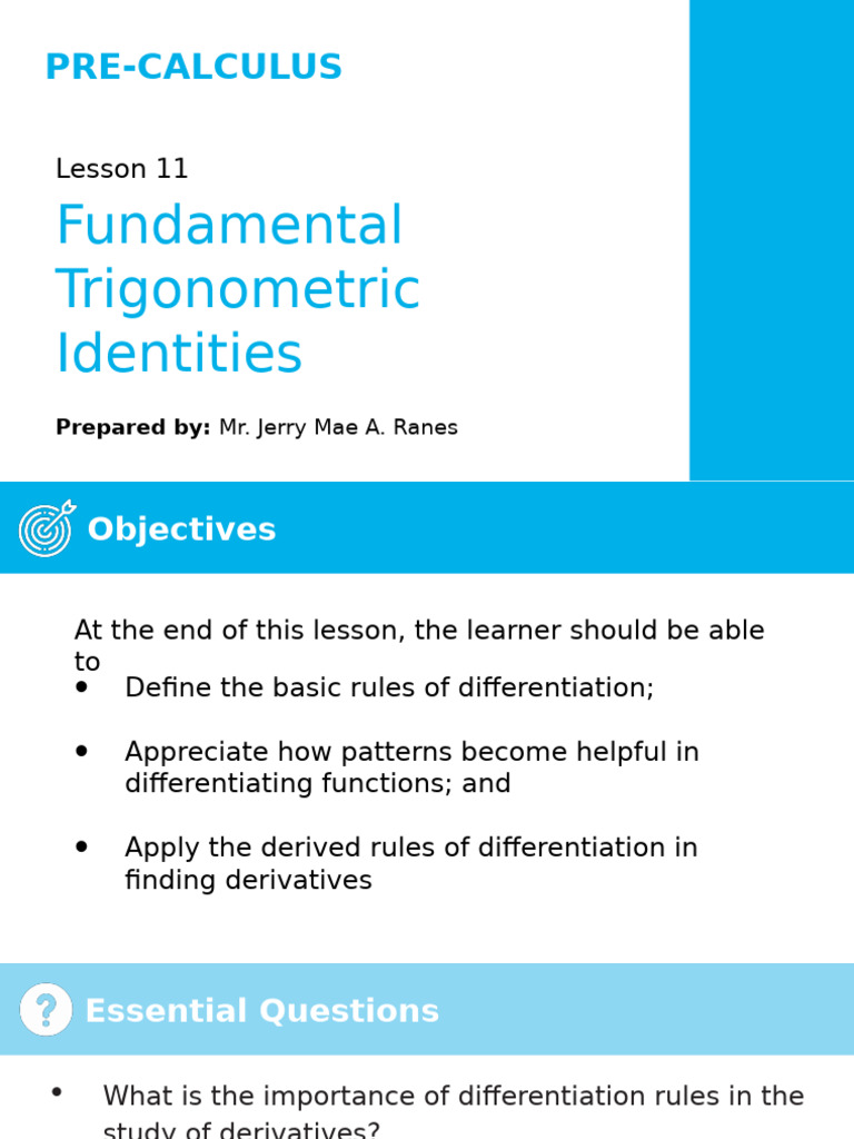 Fundamental Trigonometric Identities | PDF
