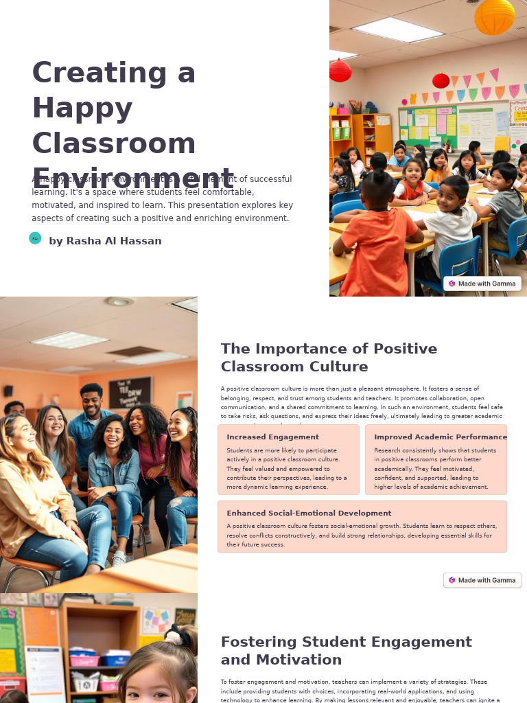 Creating A Happy Classroom Environment | PDF