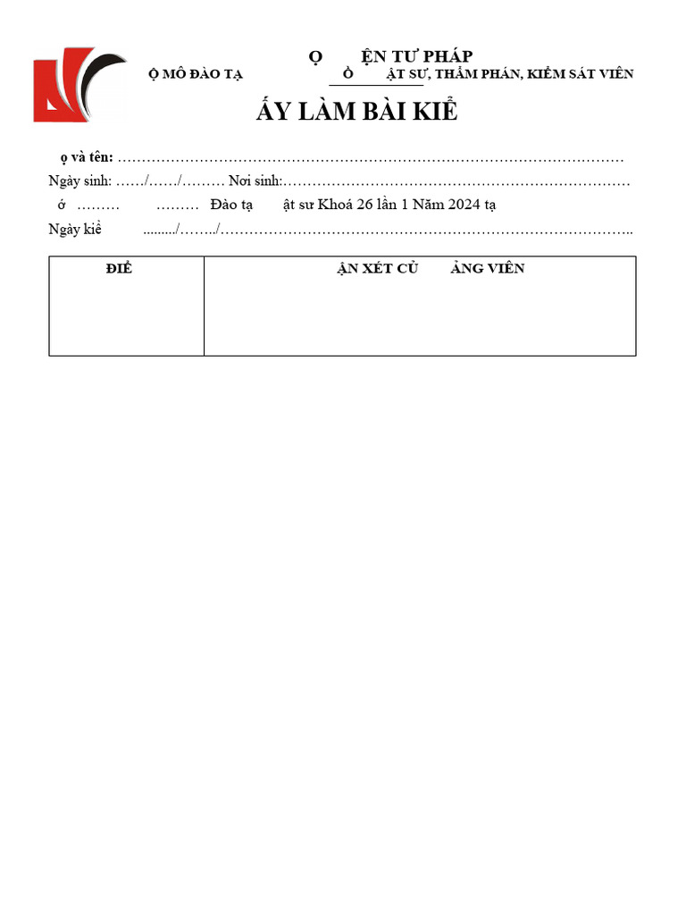 MAU GIAY KIEM TRA | PDF