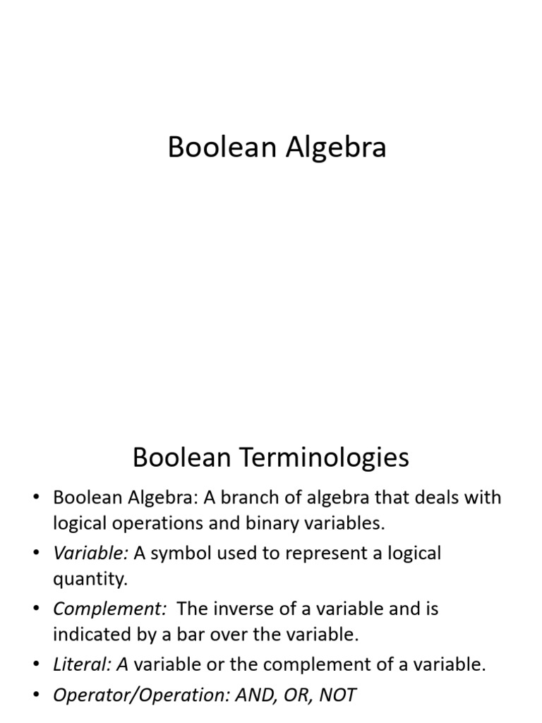 Lec5 BooleanAlgebra | PDF
