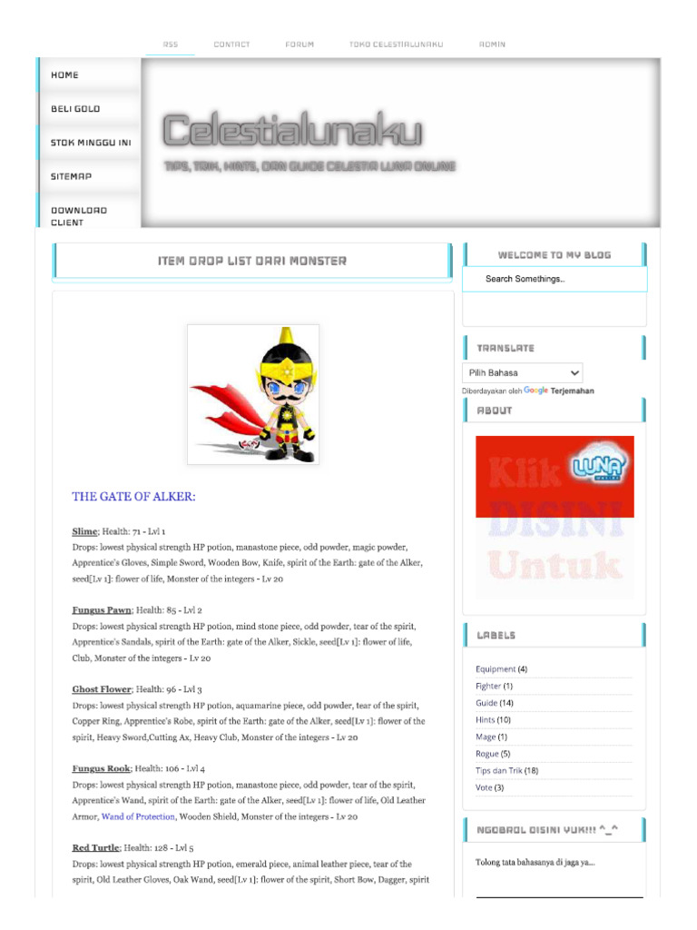 List Map Luna Online | PDF