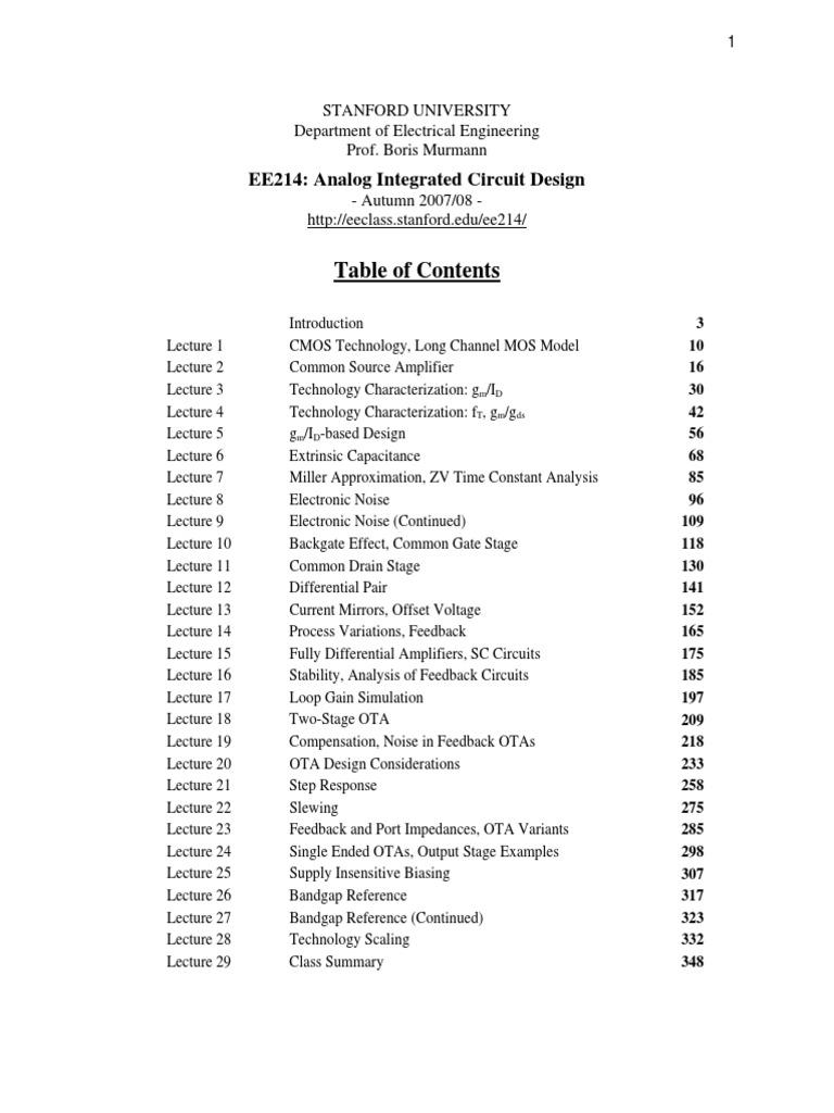 Handouts Stanford | Download Free PDF | Mosfet | Amplifier