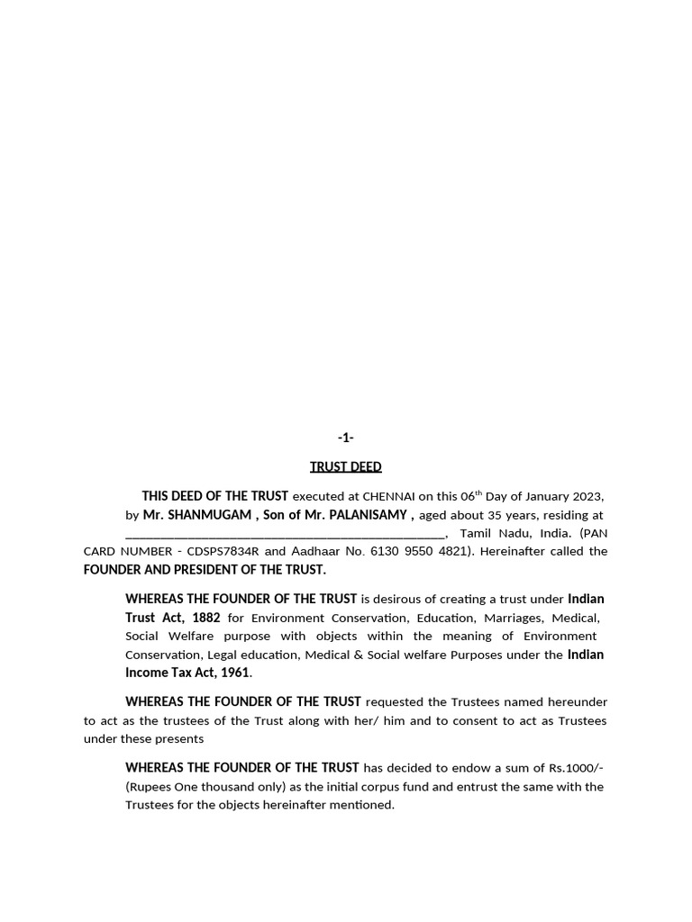 Trust Deed | PDF