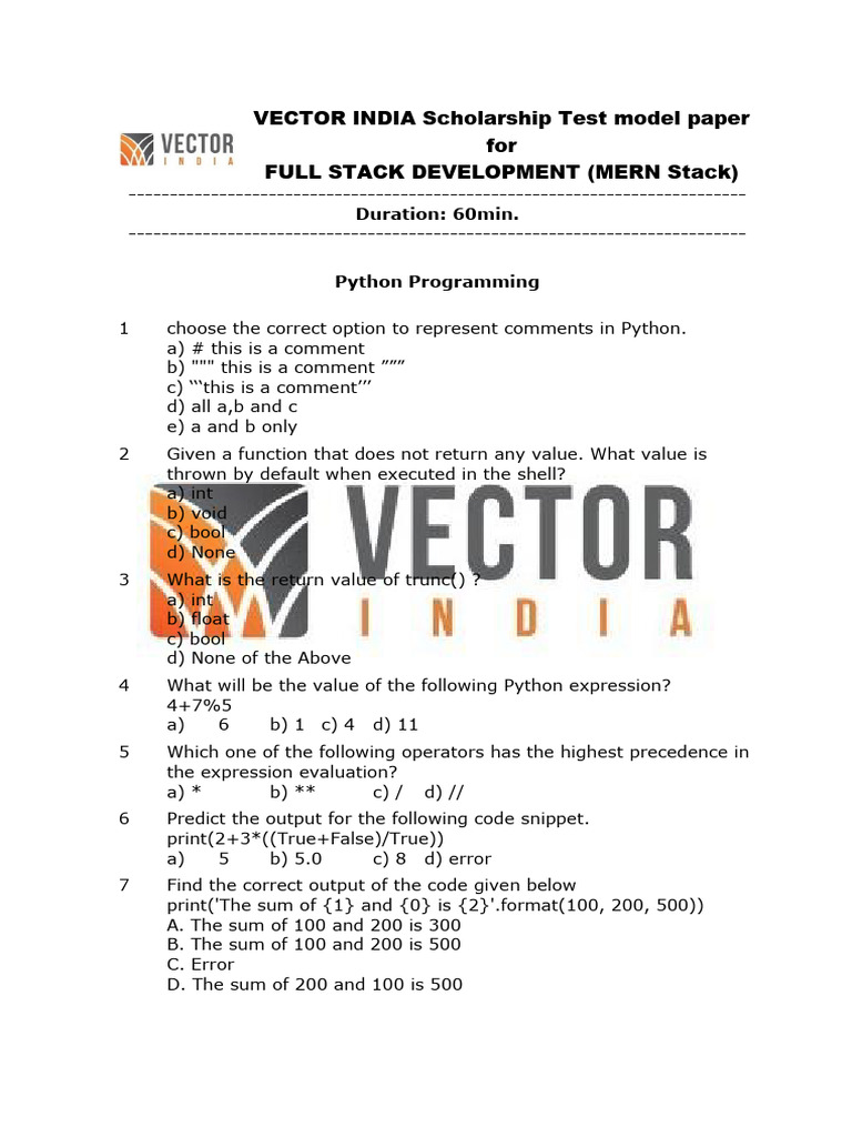 Modelpaper FSD | PDF