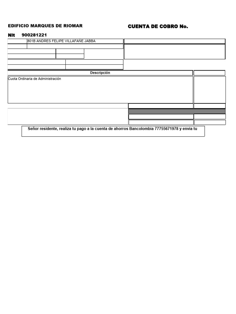 801b Cuenta de Cobro 53 | PDF