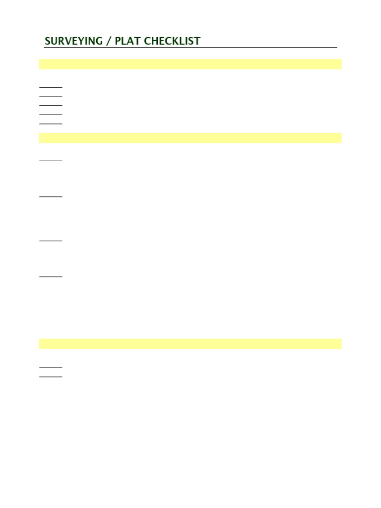 Surveying and Plat Requirements Checklist PDF | PDF