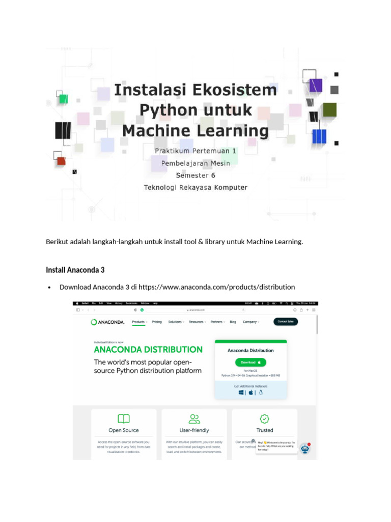 P1 - Instalasi Ekosistem Python Untuk Machine Learning | PDF