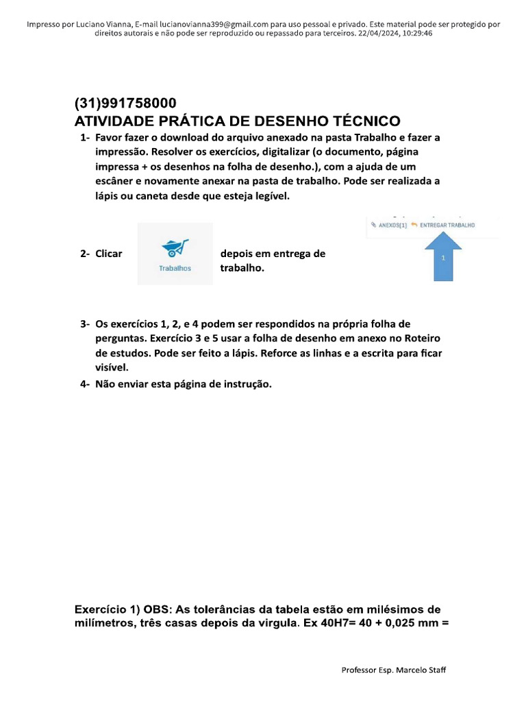 Atividade Pratica Desenho Tecnico | PDF