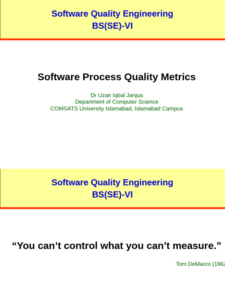 Software Process Quality Metrics | PDF