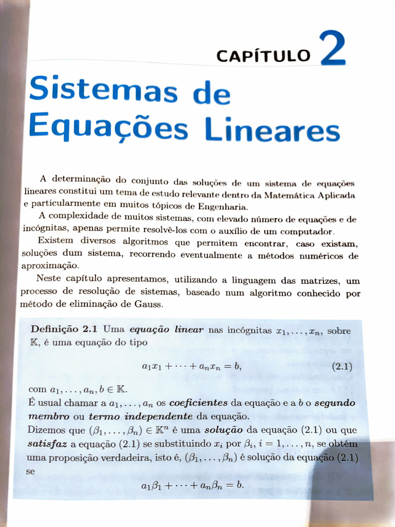 Sistemas de Equações Lineares | PDF