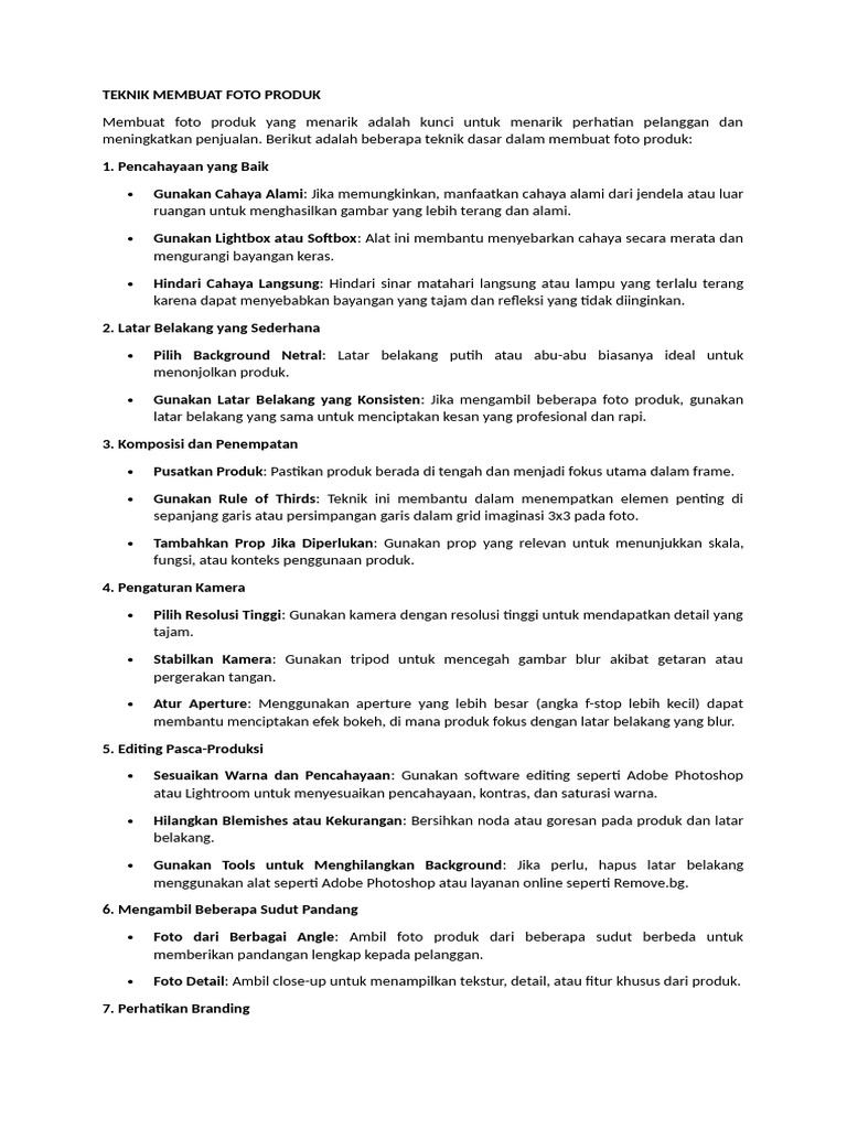 Teknik Membuat Foto Produk | PDF | Adobe Photoshop