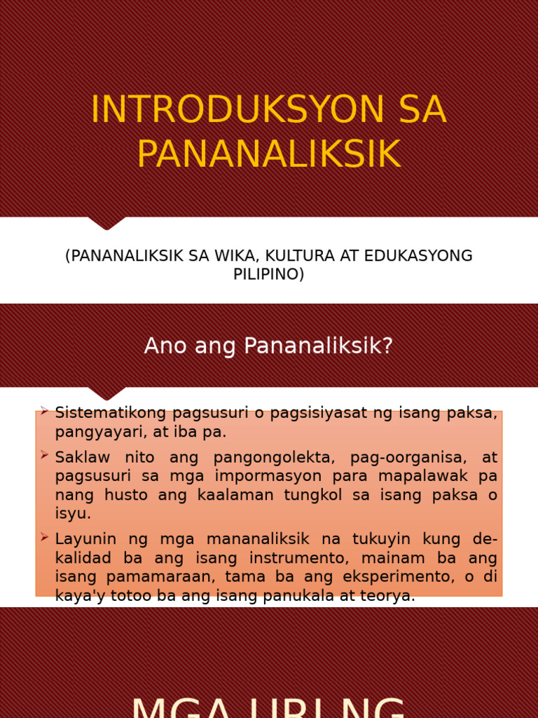 Introduksyon Sa Pananaliksik | PDF