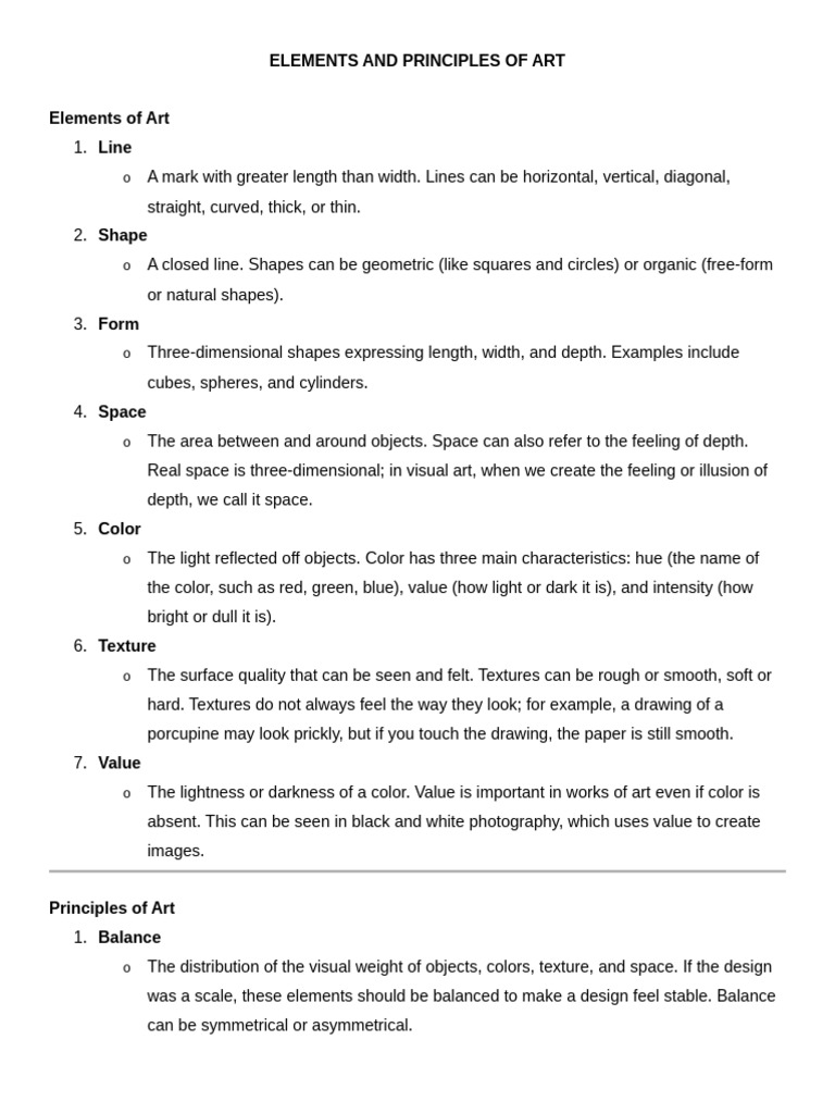 Elements and Principles of Art | PDF