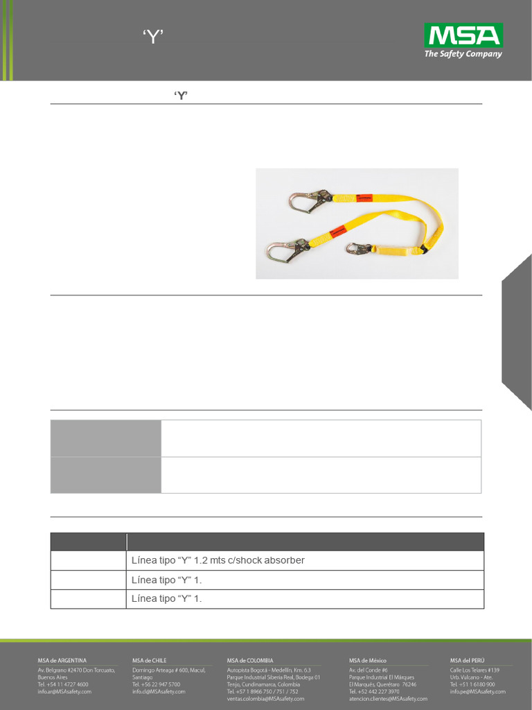 Línea de Vida MSA Tipo Y | PDF