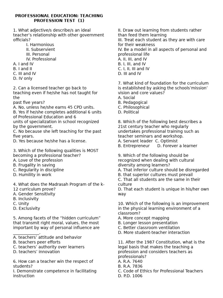 Teaching Profession | PDF