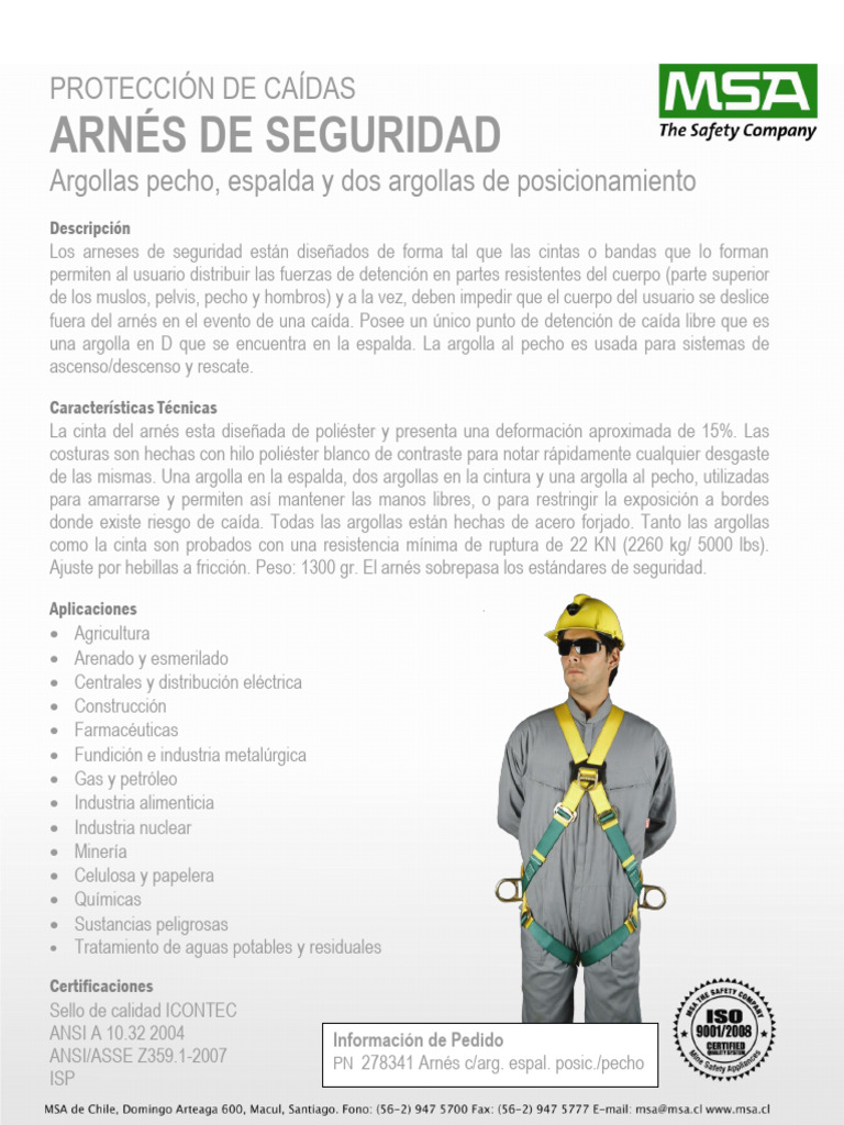 Arnés de Seguridad MSA | PDF